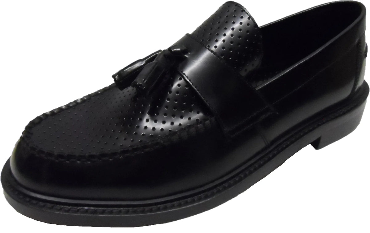 Quad Punch Tassel Loafer Black – Roundel Clothing