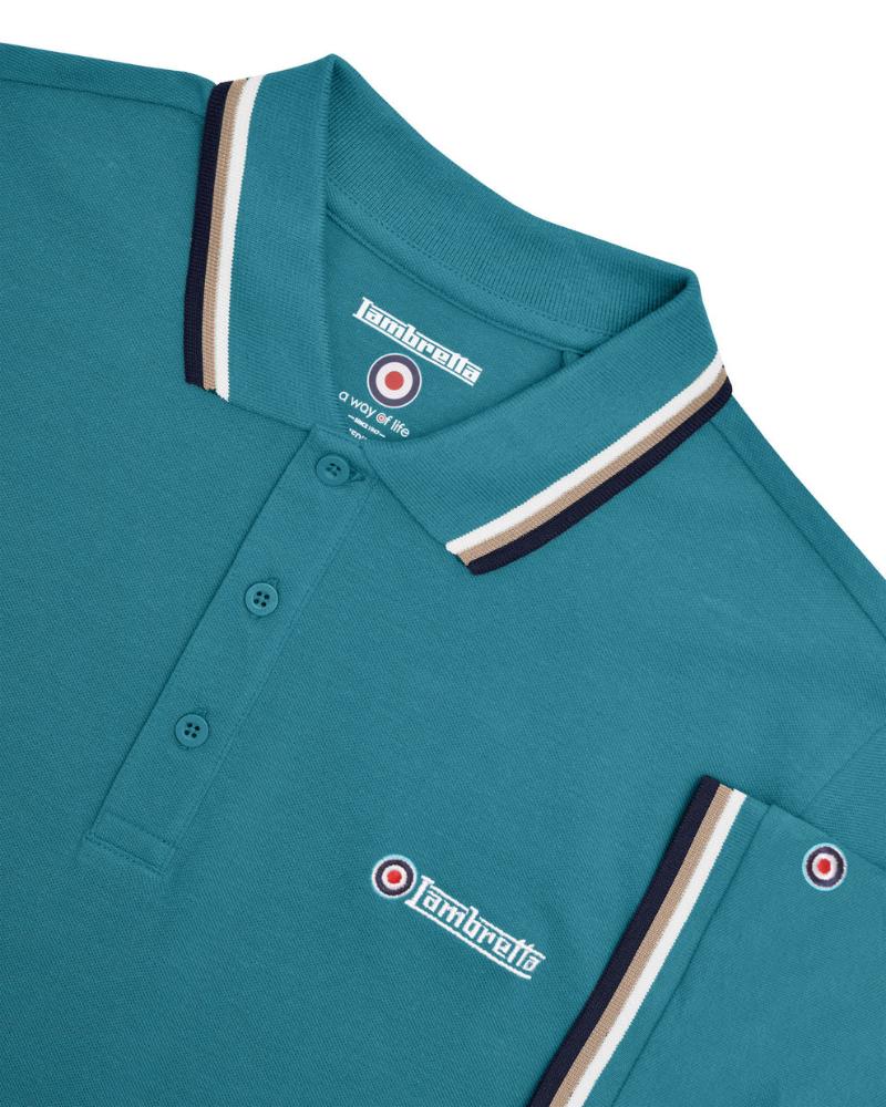 Triple Tipped Polo Gulf (White/Cinder/Navy) M – Roundel Clothing